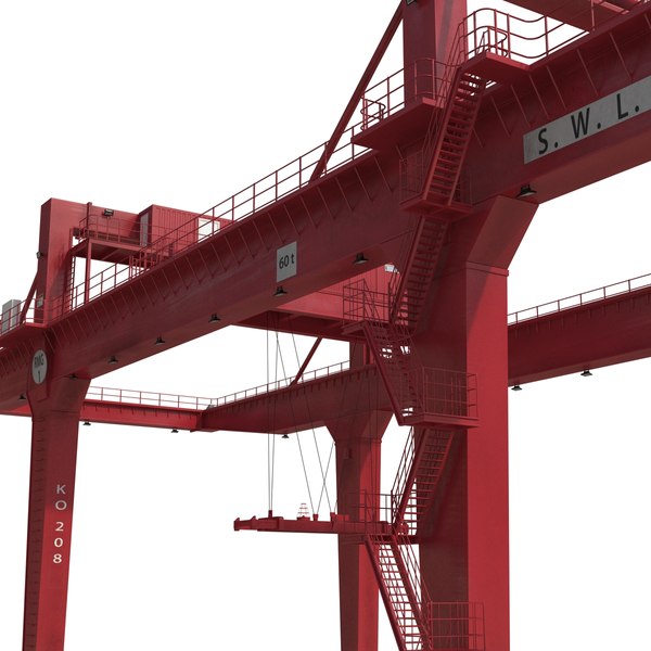 3d model rail mounted gantry container crane