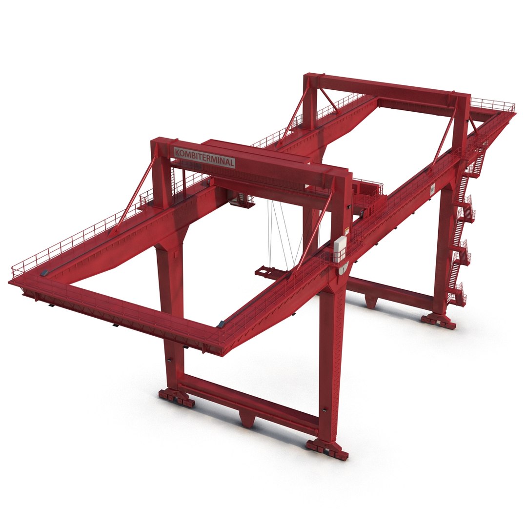 3d Model Rail Mounted Gantry Container Crane