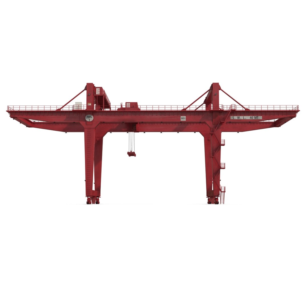 3d Model Rail Mounted Gantry Container Crane