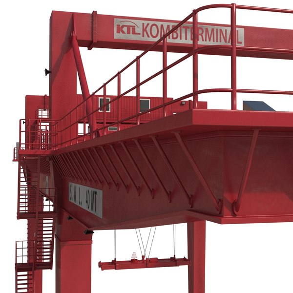 3d model rail mounted gantry container crane