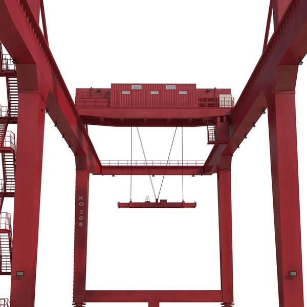 3d model rail mounted gantry container crane