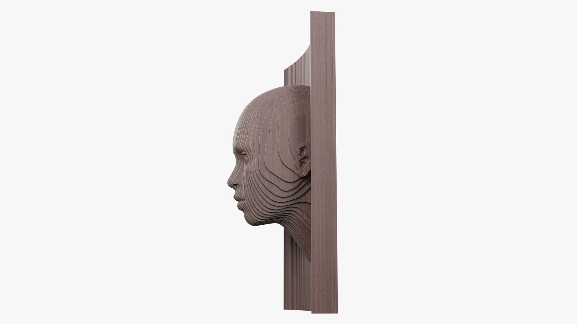 Modern Wooden Wall Decor Panel - Human Form 3D Model - TurboSquid 2358344