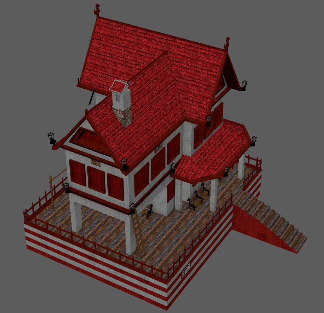3D model house red - TurboSquid 1416222