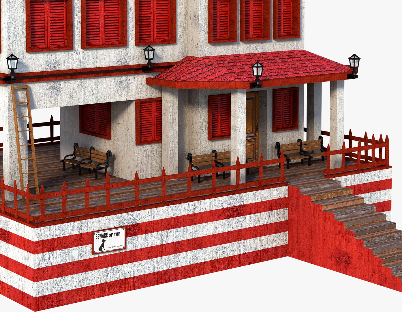 3D model house red - TurboSquid 1416222