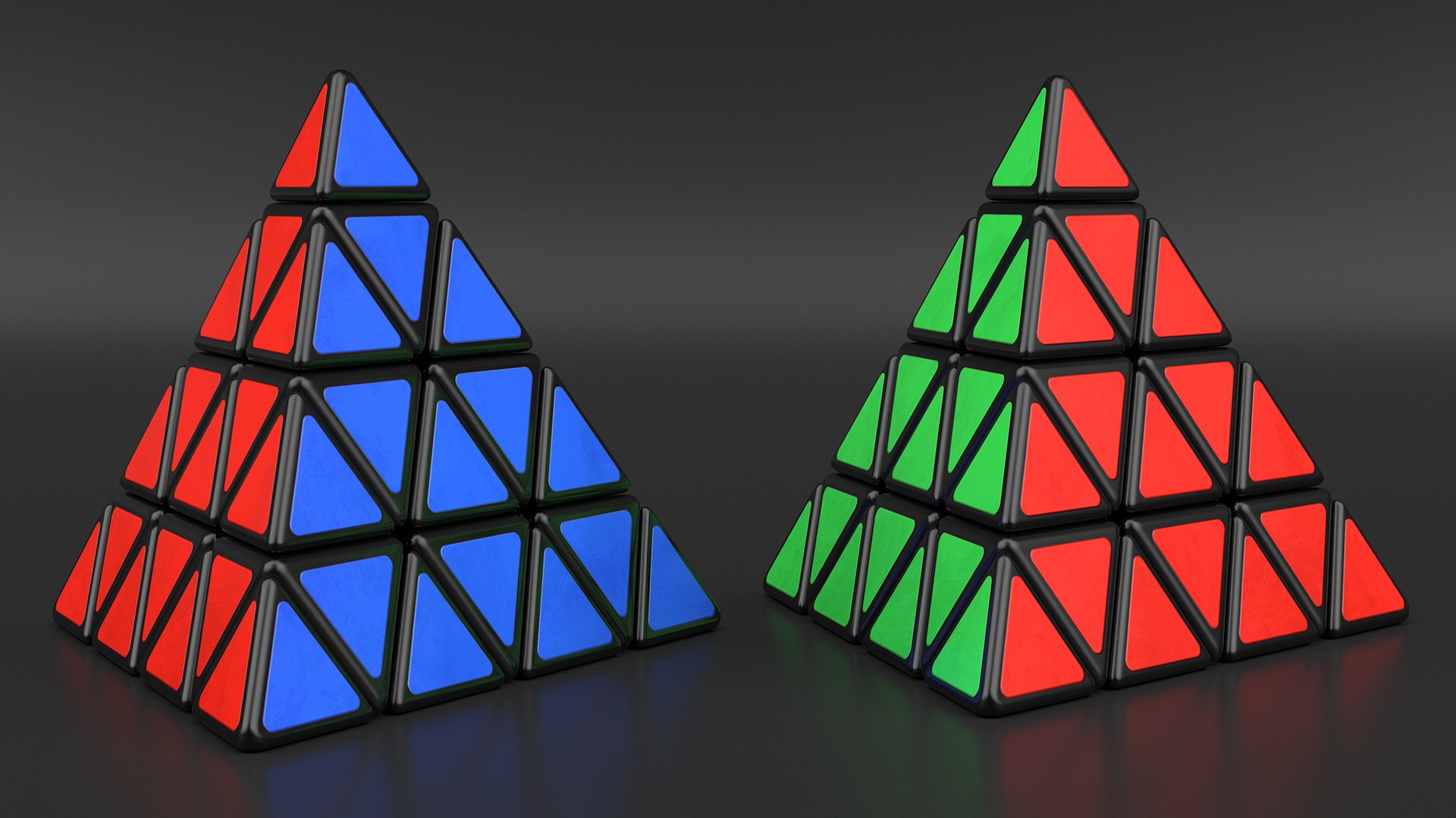 3D model Rubik Pyramid Puzzle Assembled - TurboSquid 2154755