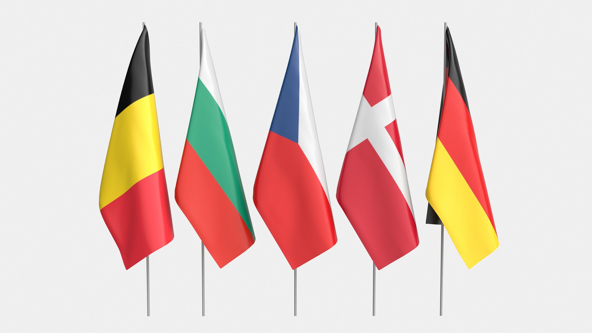 European National Flags Set 3D - TurboSquid 2318331