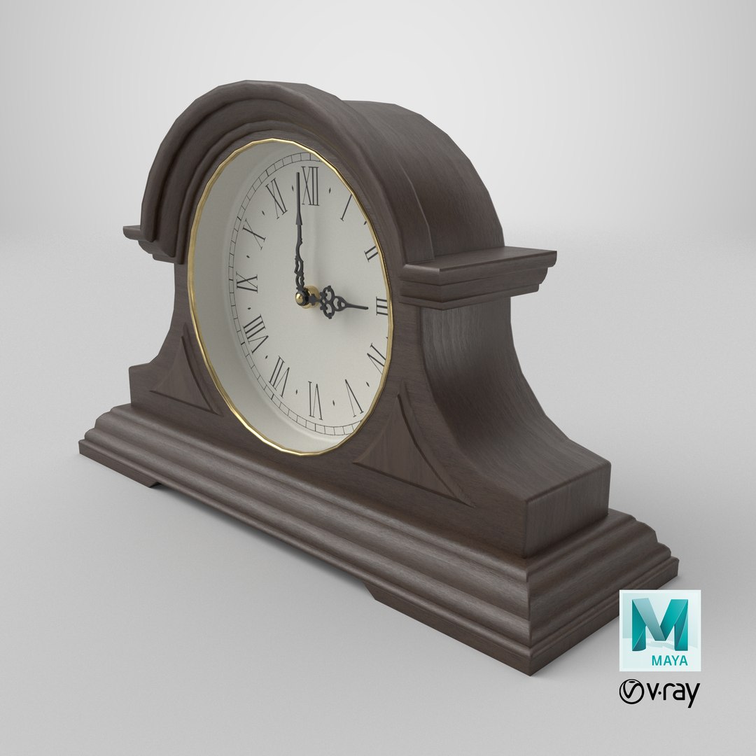Vintage Mantel Clock 3D Model - TurboSquid 2354927