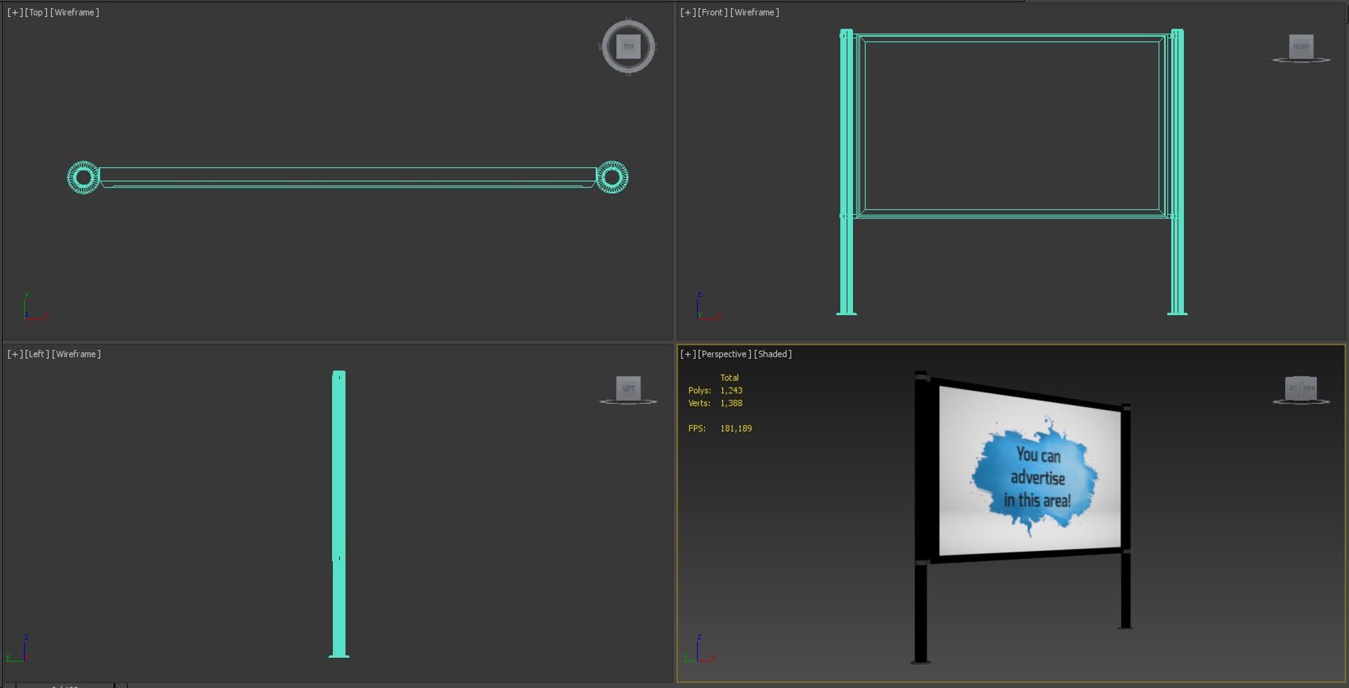 Designed Advertising Billboard 3D Model - TurboSquid 1585065