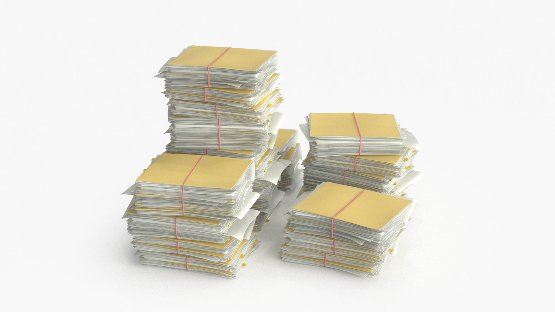 3D model Pile of Paper Files Archive stack Set of 3 - TurboSquid 2117918