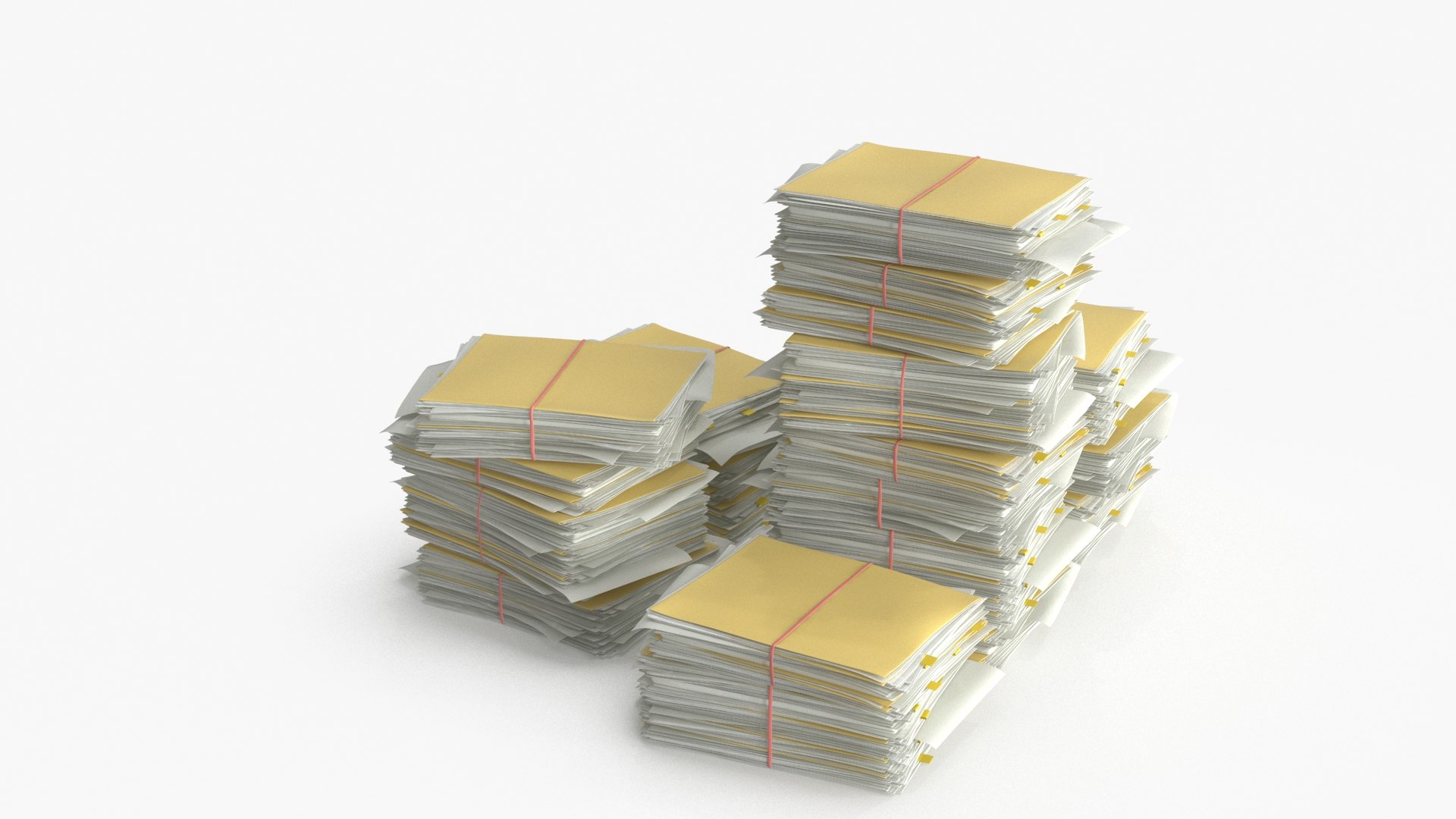 3D model Pile of Paper Files Archive stack Set of 3 - TurboSquid 2117918