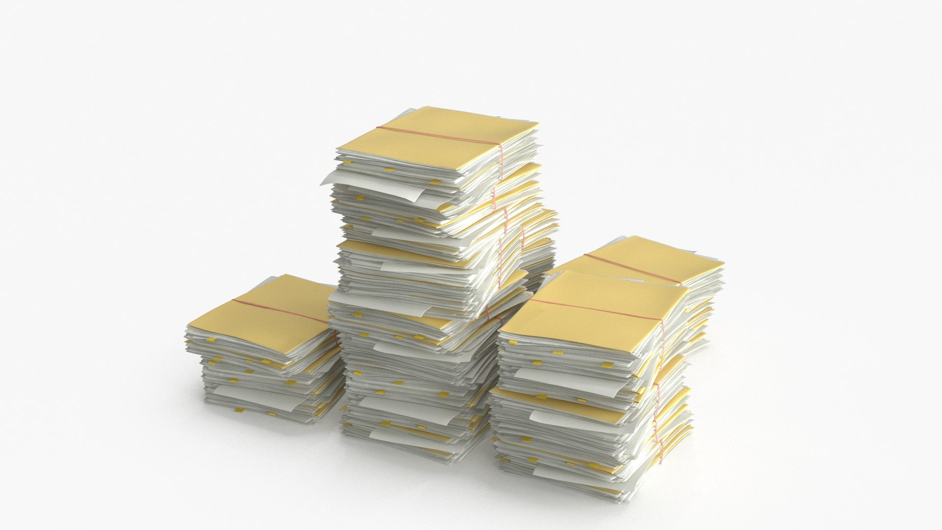 3D model Pile of Paper Files Archive stack Set of 3 - TurboSquid 2117918