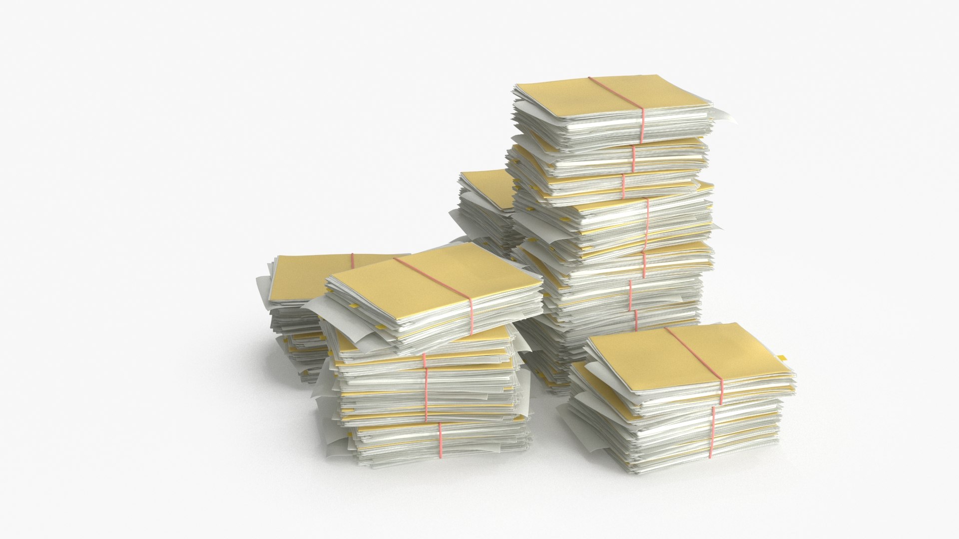 3D model Pile of Paper Files Archive stack Set of 3 - TurboSquid 2117918