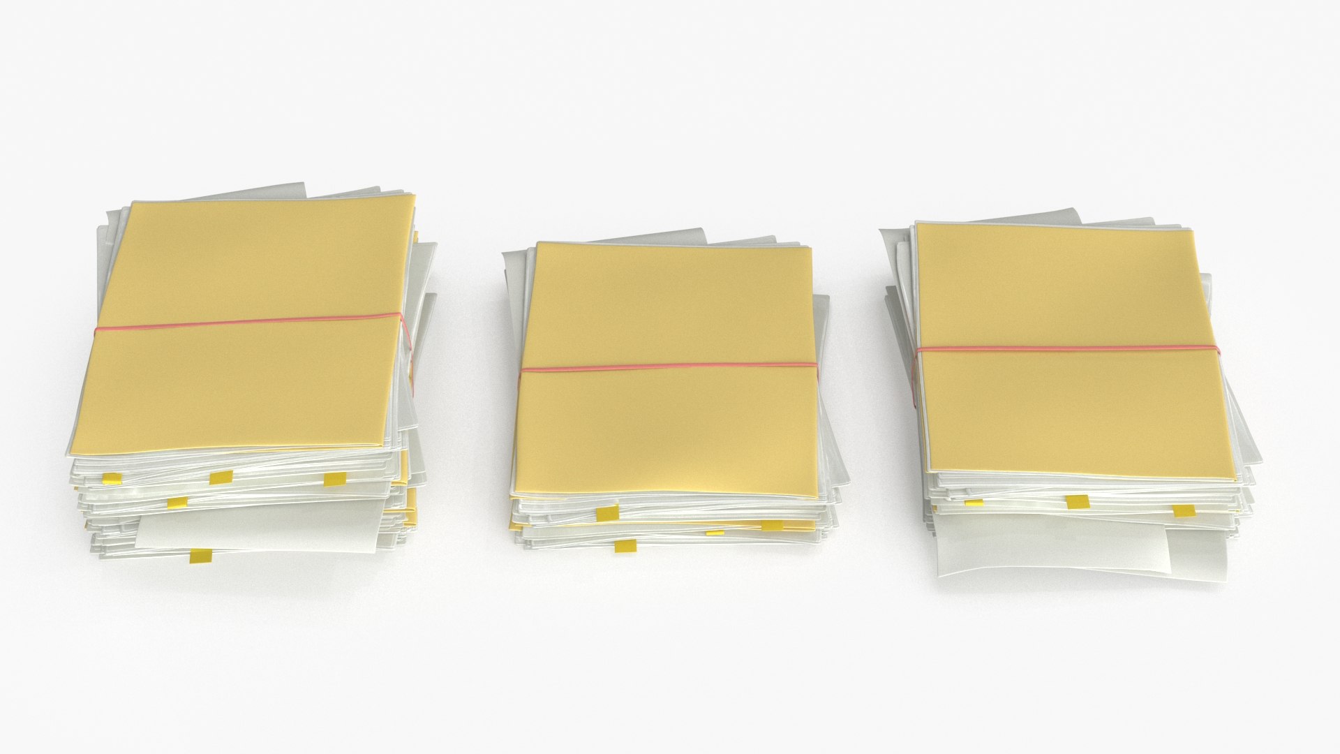 3D model Pile of Paper Files Archive stack Set of 3 - TurboSquid 2117918