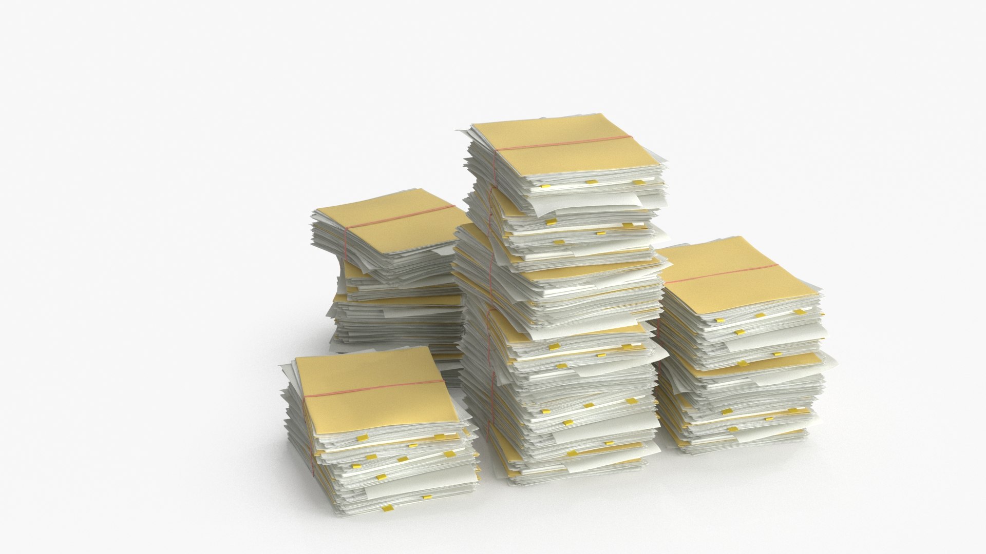 3D model Pile of Paper Files Archive stack Set of 3 - TurboSquid 2117918
