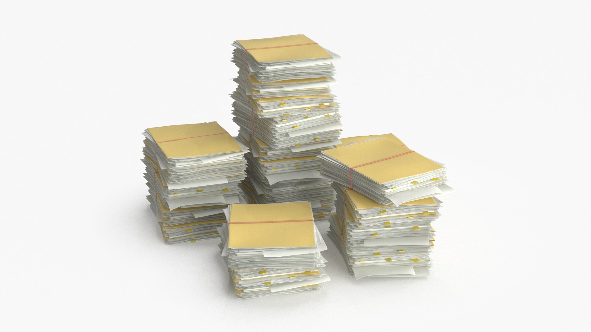 3D model Pile of Paper Files Archive stack Set of 3 - TurboSquid 2117918