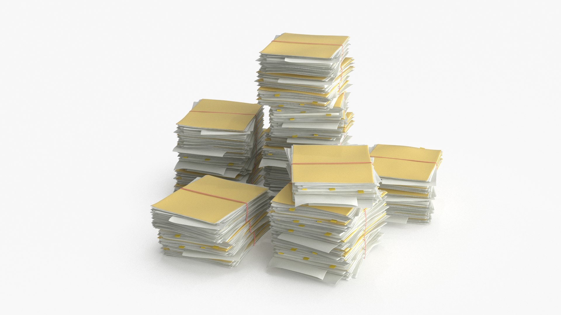 3D model Pile of Paper Files Archive stack Set of 3 - TurboSquid 2117918