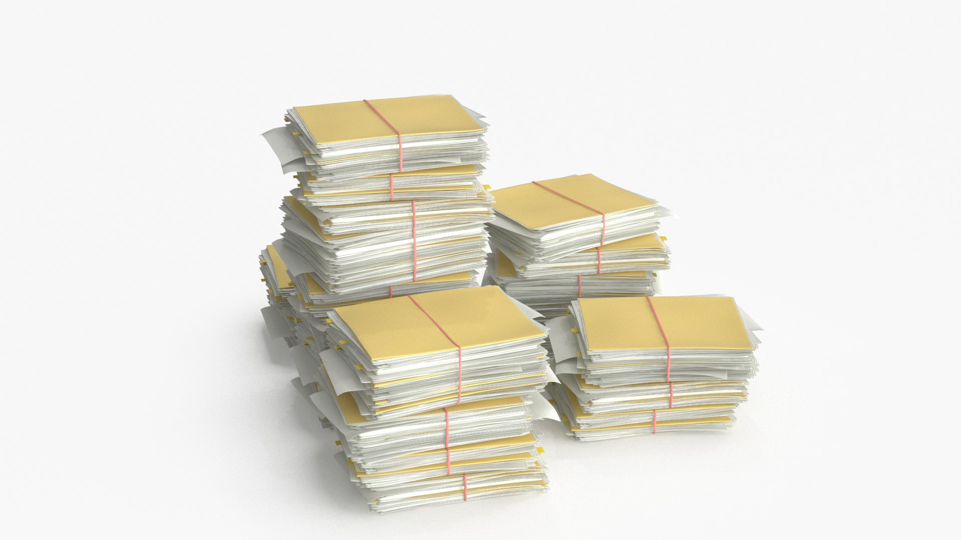 3D model Pile of Paper Files Archive stack Set of 3 - TurboSquid 2117918