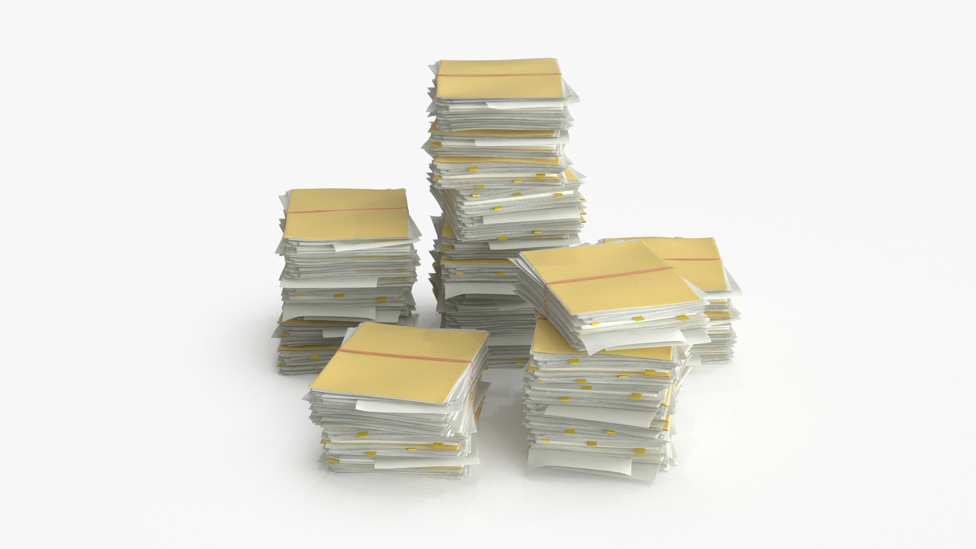 3D model Pile of Paper Files Archive stack Set of 3 - TurboSquid 2117918