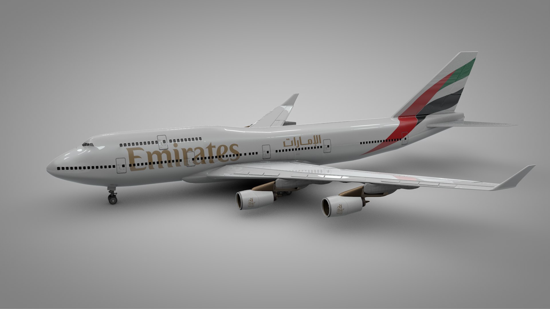 Boeing 747-400 Emirates L106 Model - TurboSquid 1402472