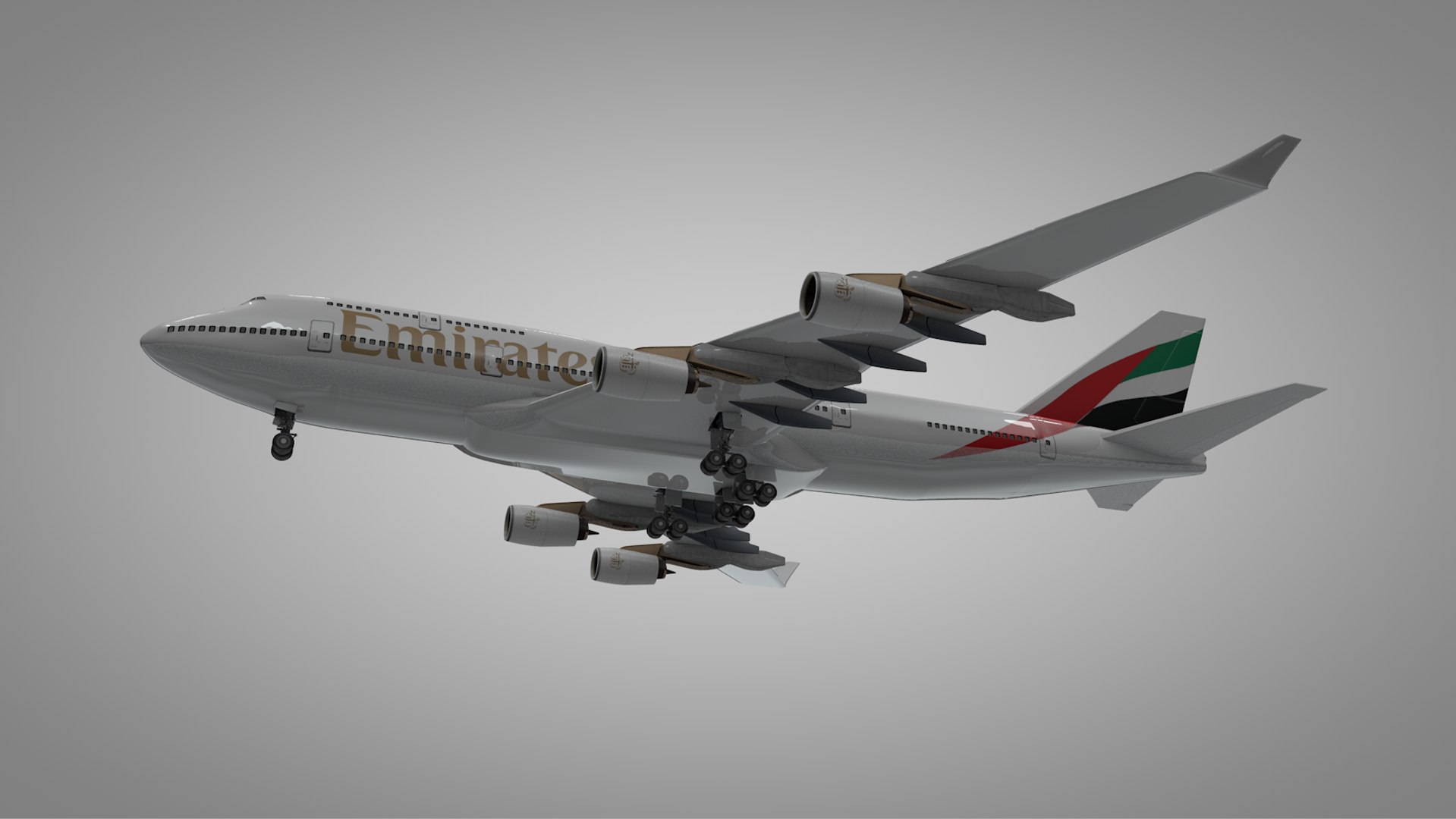 Boeing 747-400 Emirates L106 Model - TurboSquid 1402472