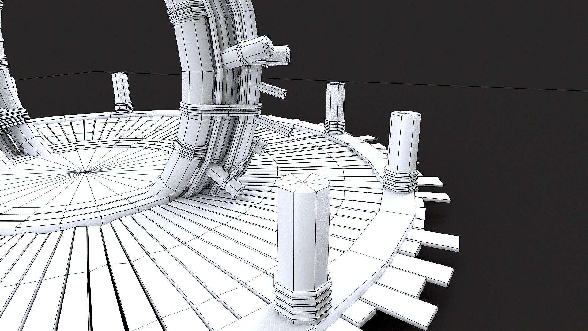 3D Medieval Wooden Circular Platform Arena 1 - TurboSquid 2360314