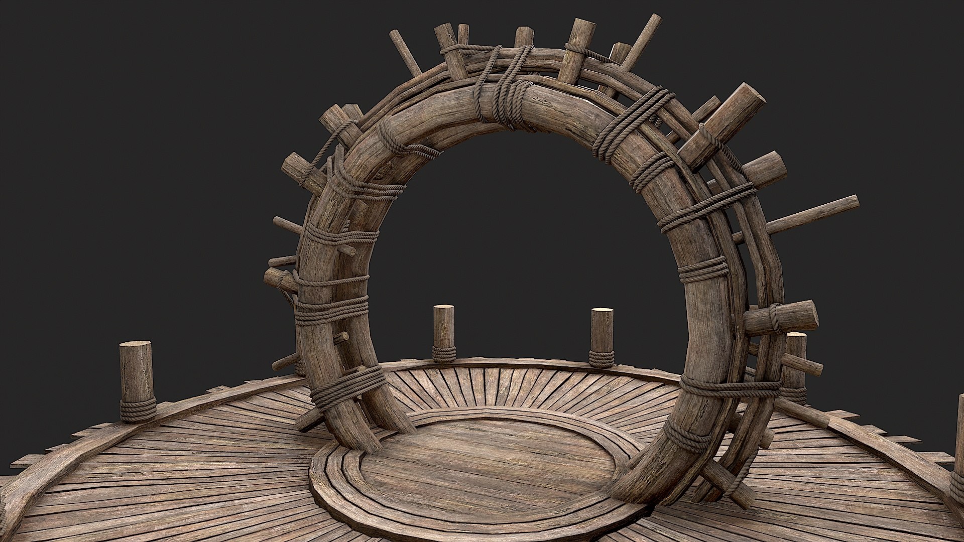 3D Medieval Wooden Circular Platform Arena 1 - TurboSquid 2360314