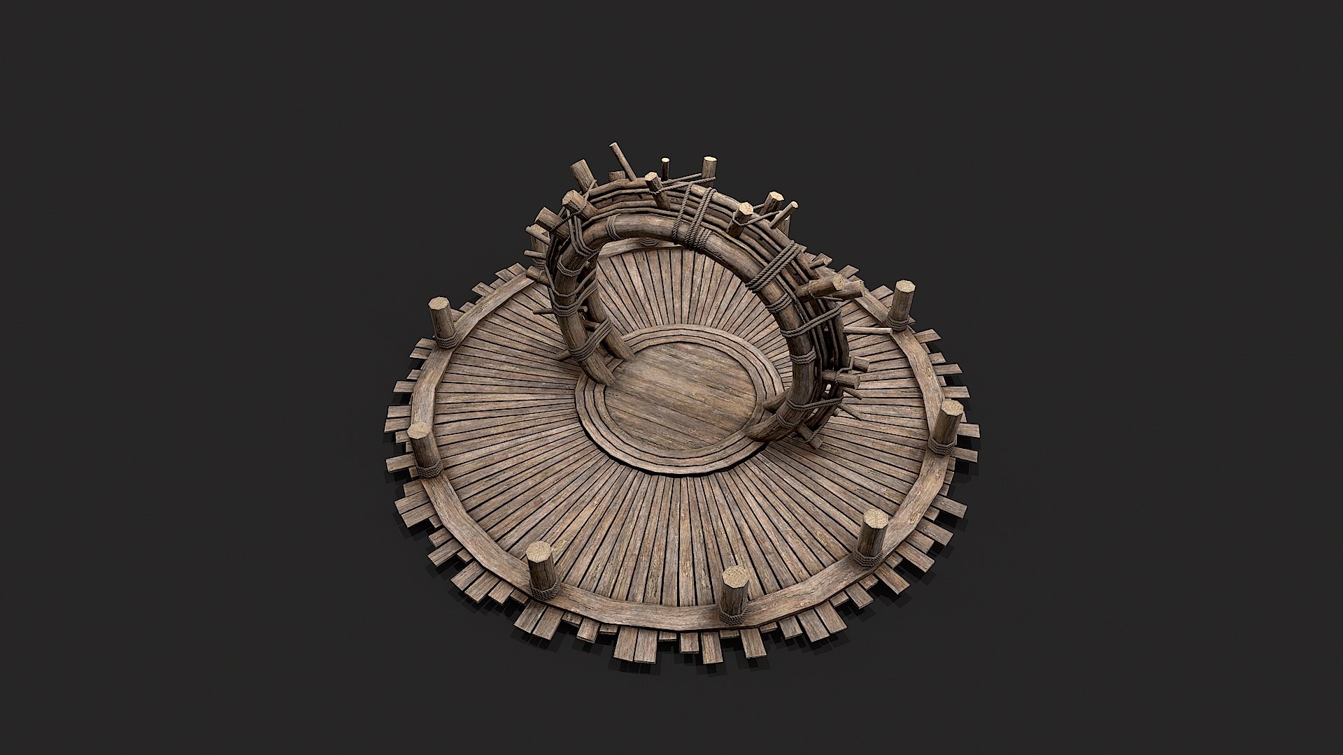 3D Medieval Wooden Circular Platform Arena 1 - TurboSquid 2360314