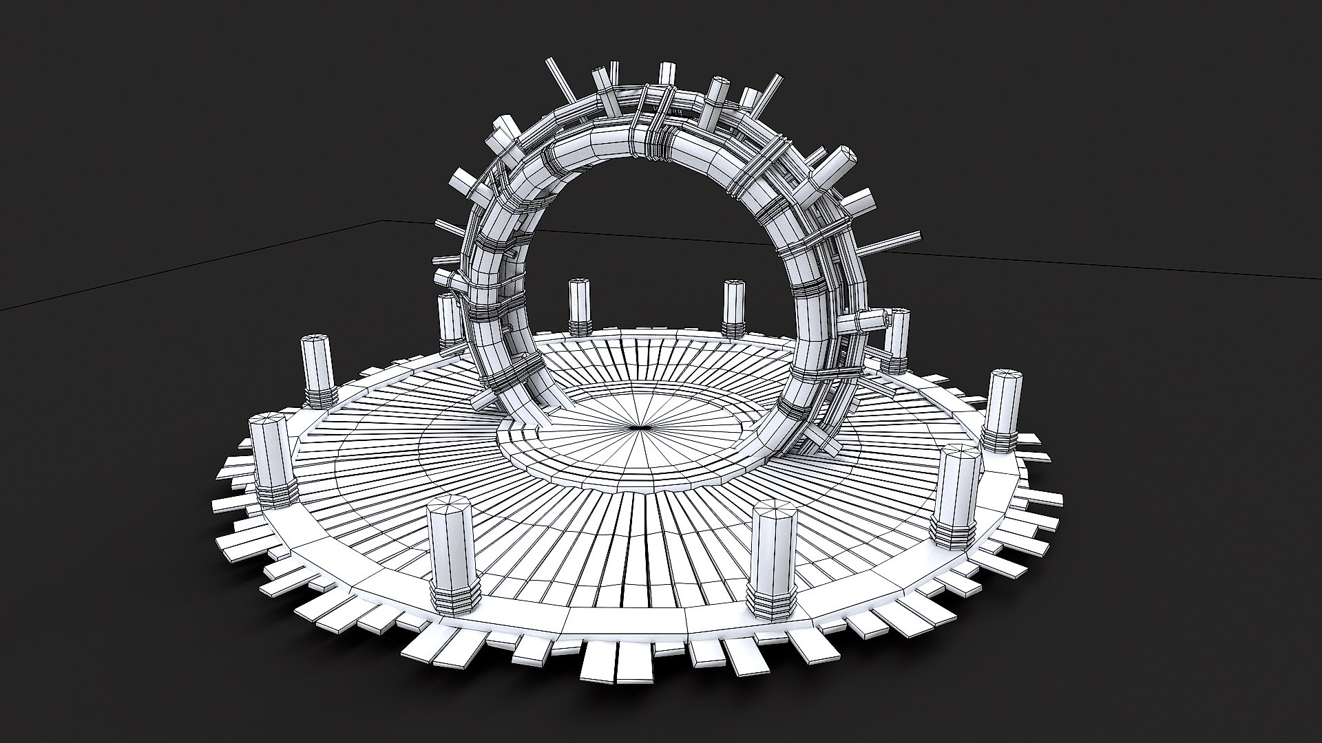3D Medieval Wooden Circular Platform Arena 1 - TurboSquid 2360314
