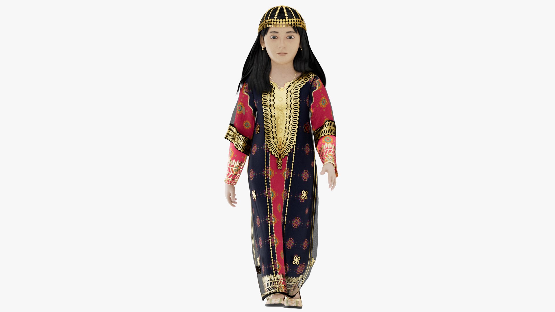 3D Arab Traditional Girl Walking Model - TurboSquid 2199728