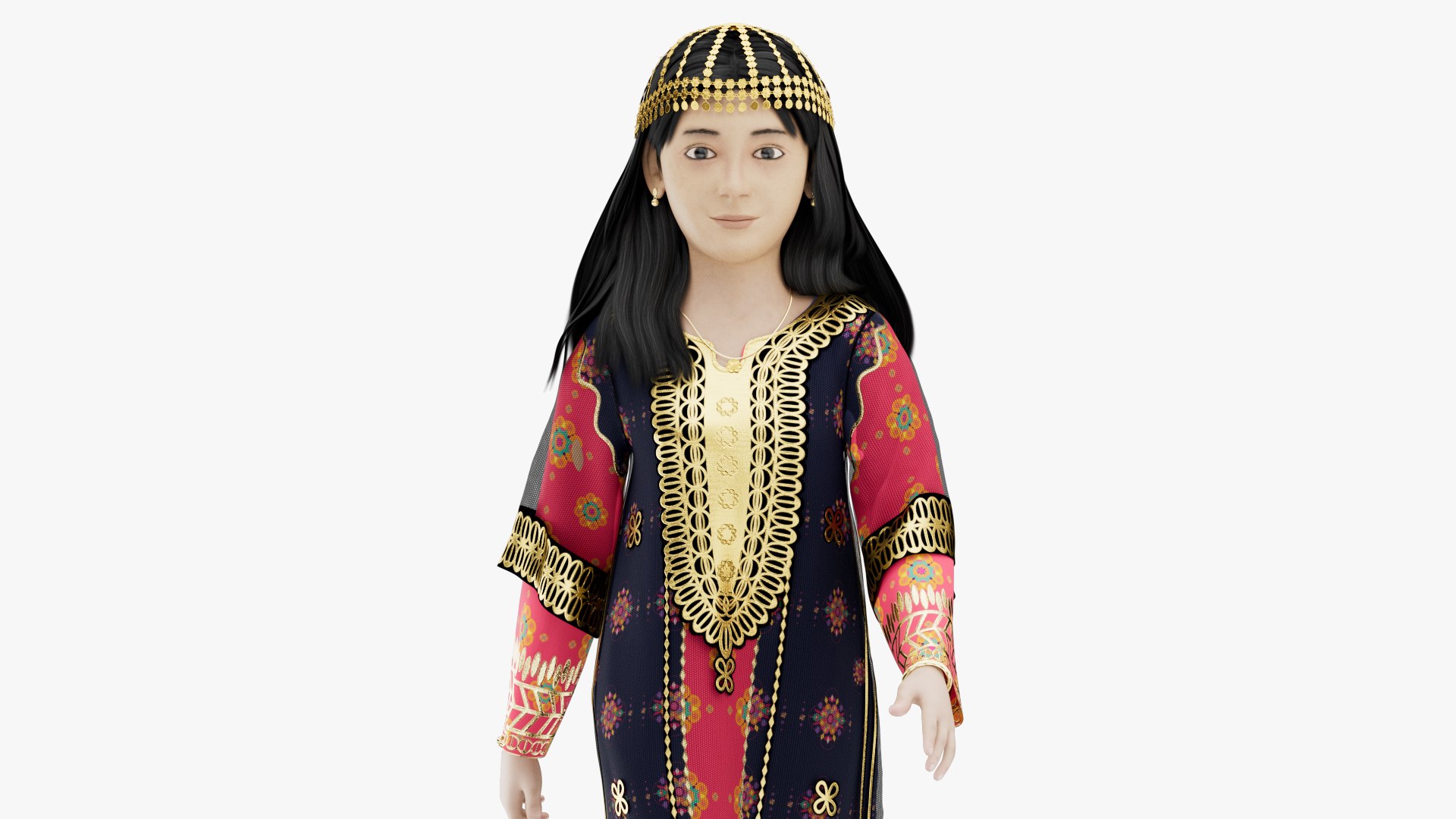 3D Arab Traditional Girl Walking Model - TurboSquid 2199728