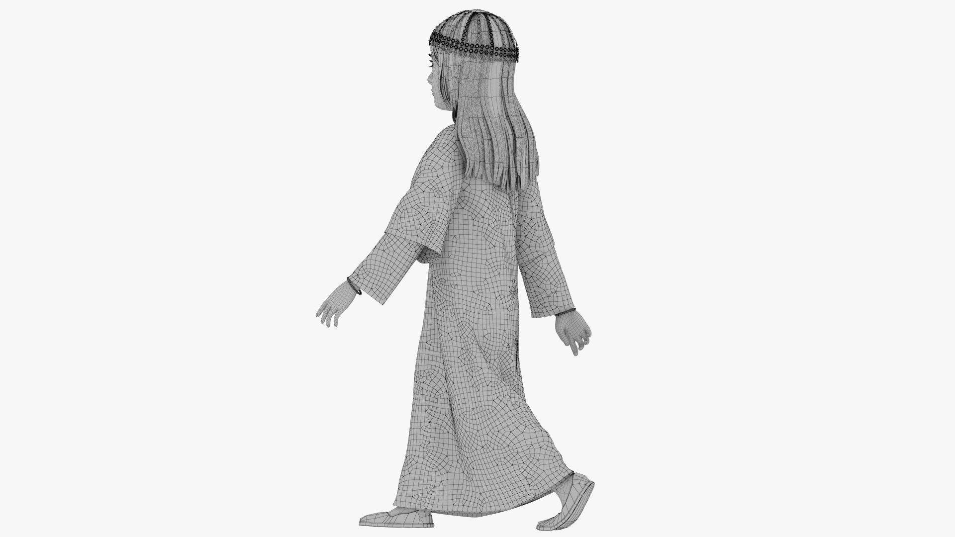 3D Arab Traditional Girl Walking Model - TurboSquid 2199728