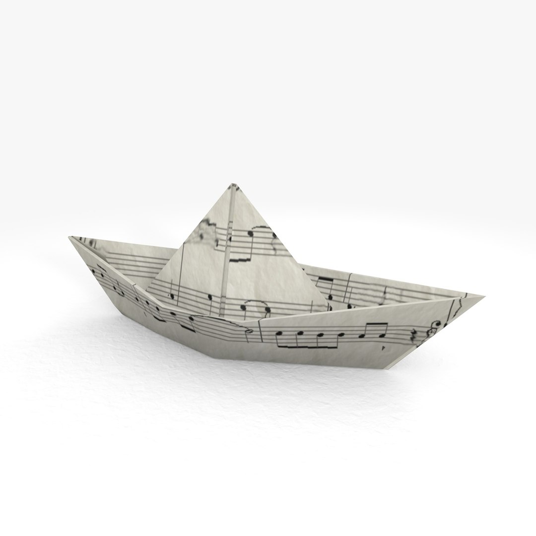 3d model boat origami