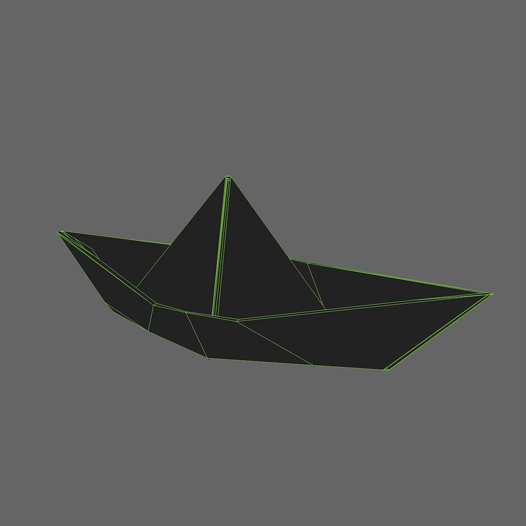 3d model boat origami