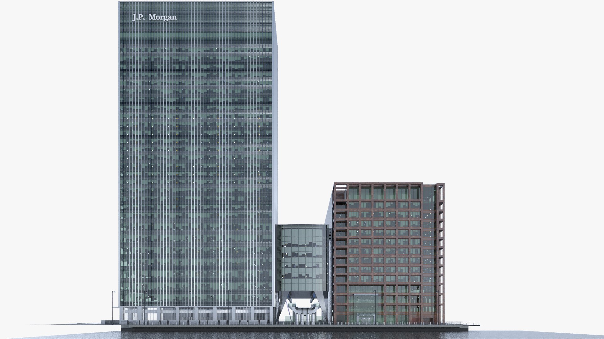 JP Morgan Heron Quays Morgan Stanley Buildings 3D Model - TurboSquid ...