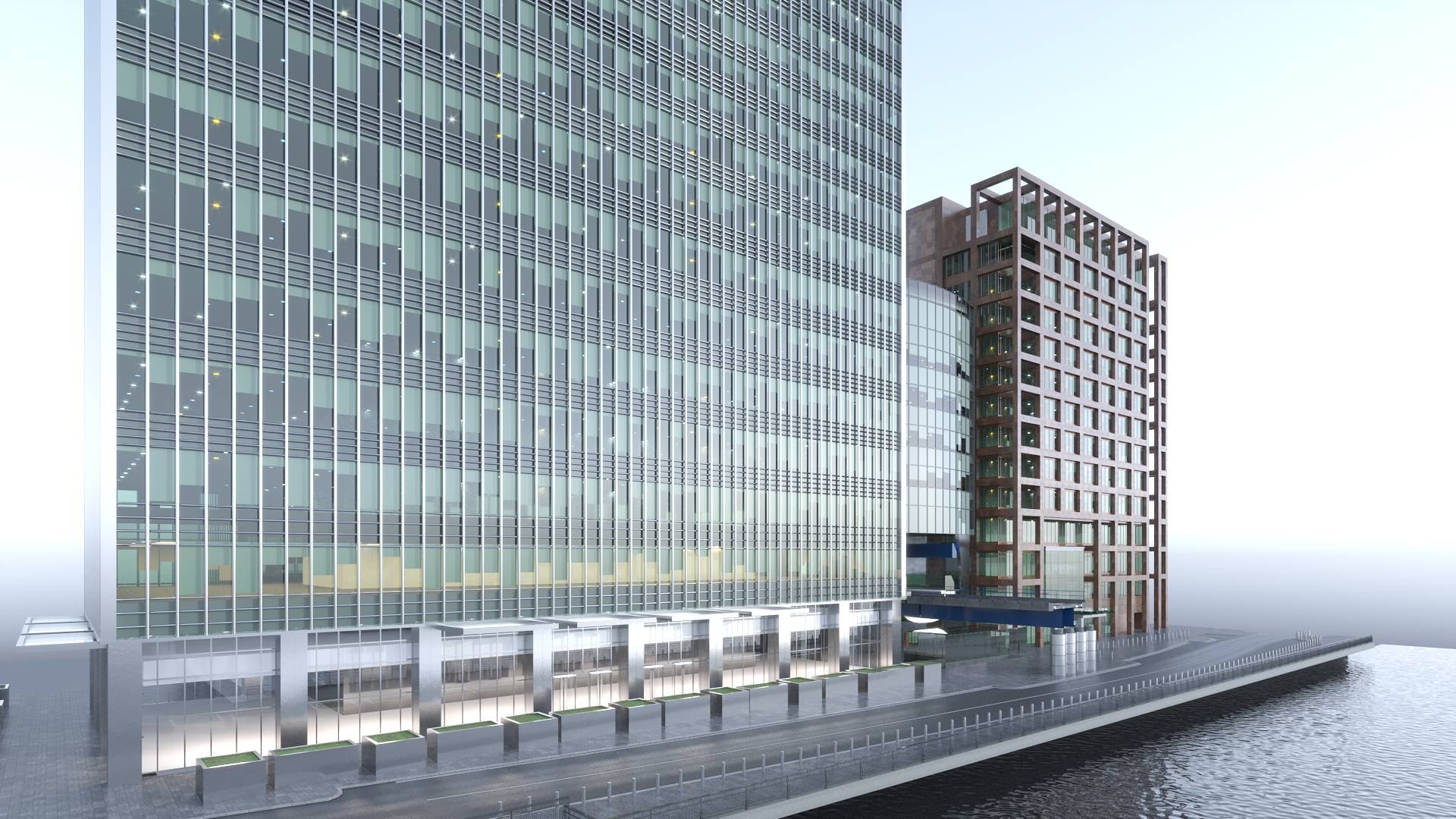 JP Morgan Heron Quays Morgan Stanley Buildings 3D Model - TurboSquid ...