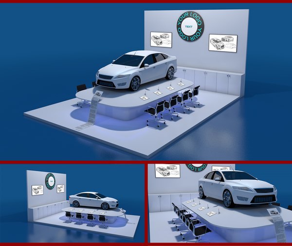 modelo 3d Colección de stands de exhibición de automóviles - TurboSquid ...