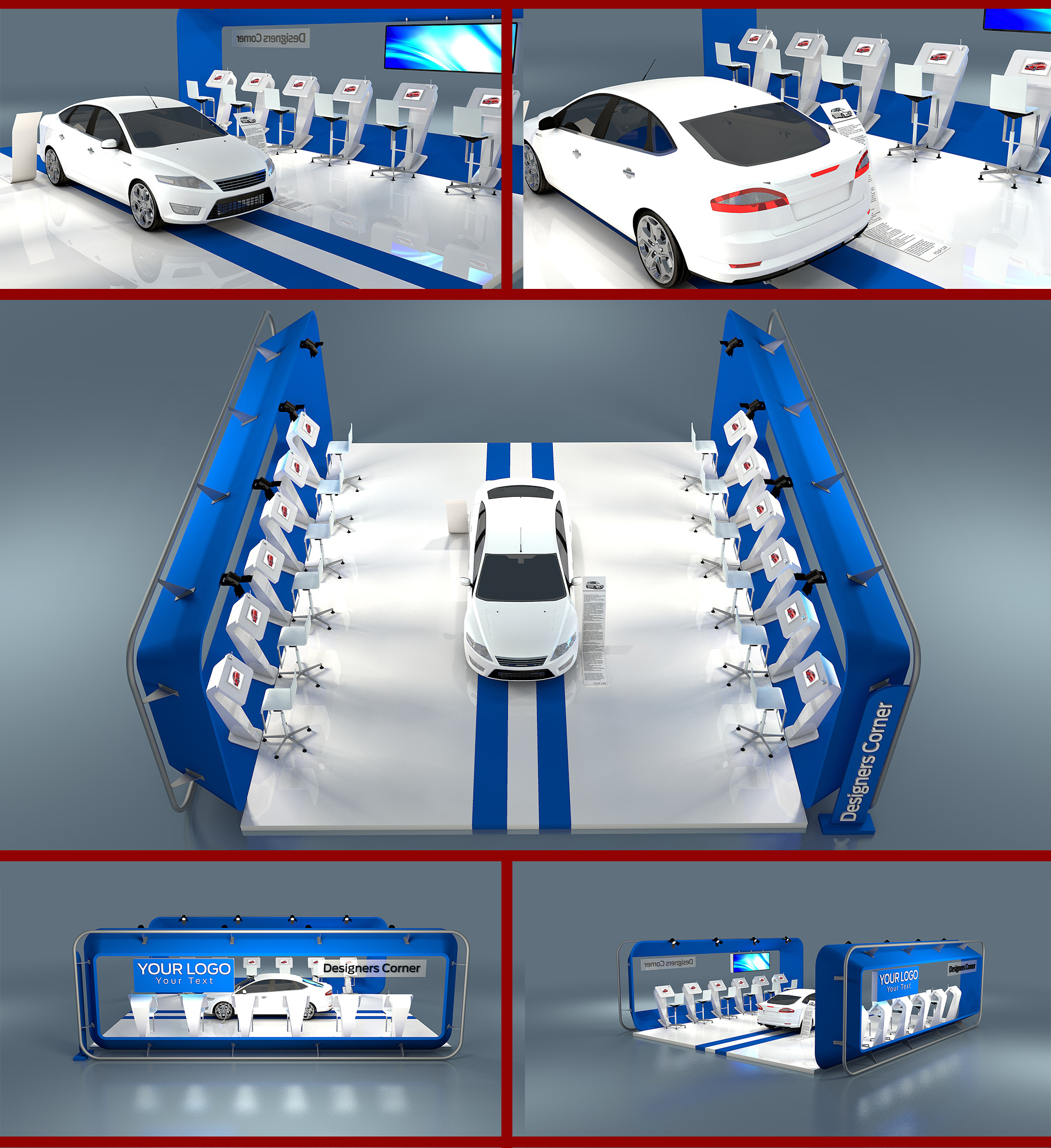 Car Exhibition Stand Collection 3D - TurboSquid 1728786