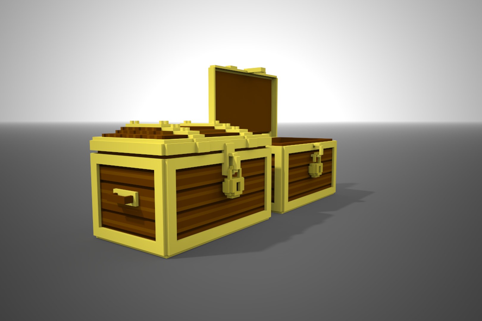 Voxel Chest Low-poly 3D Model - TurboSquid 1189547