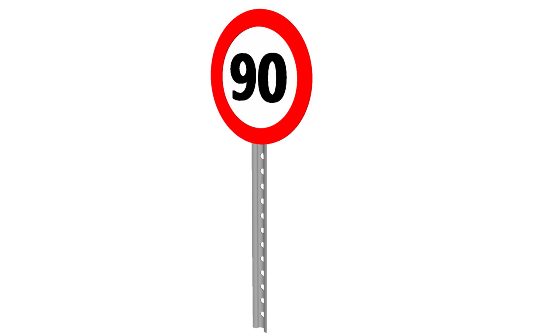 90 Speed Limit 3D Model - TurboSquid 1895985