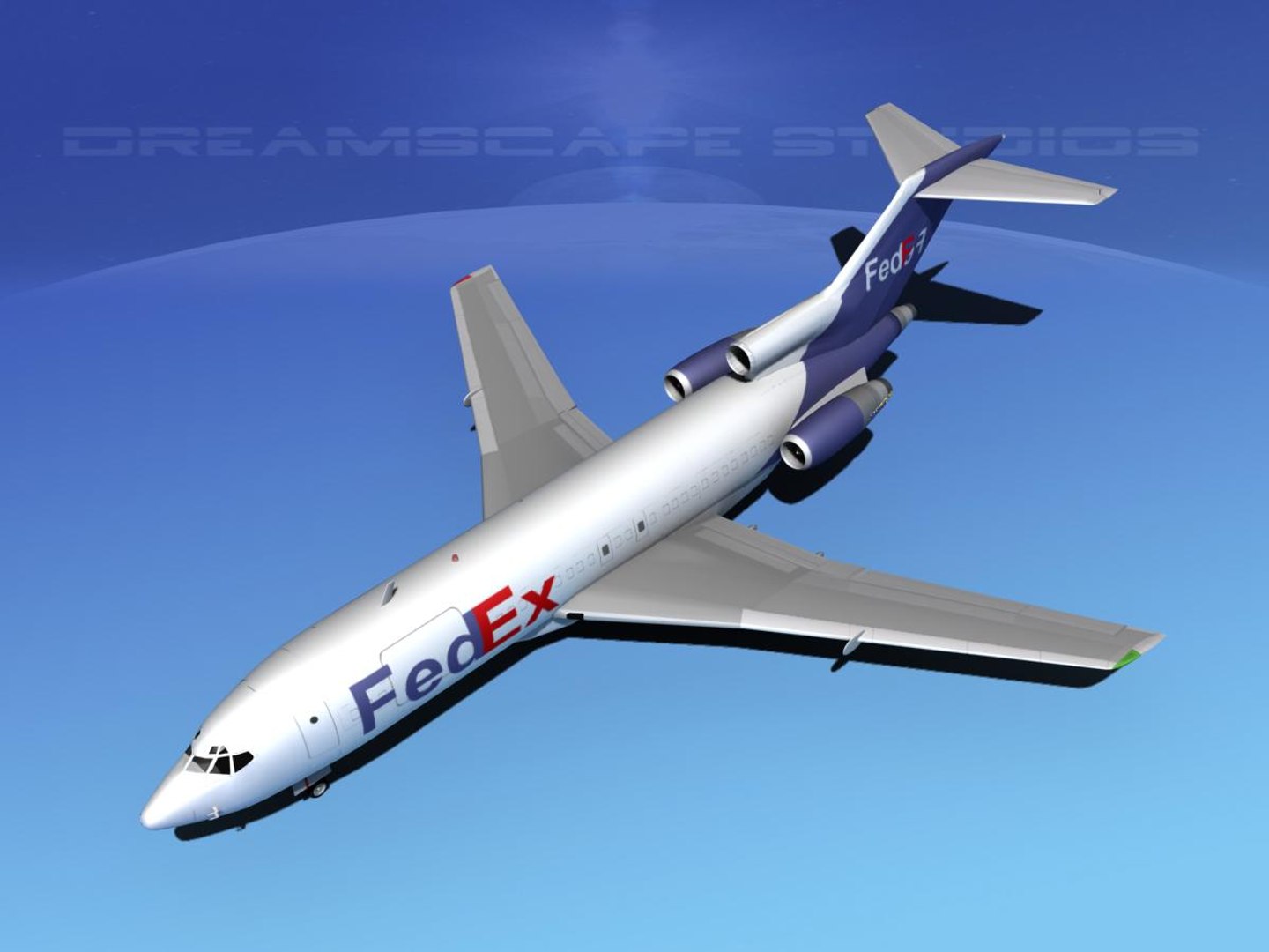 boeing 727 727-100 3d model