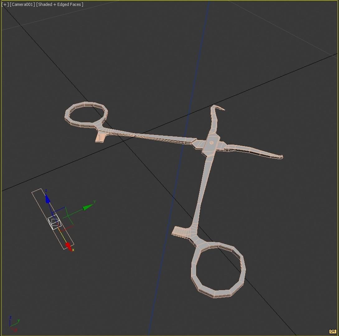 medical scissors rigged 3d model
