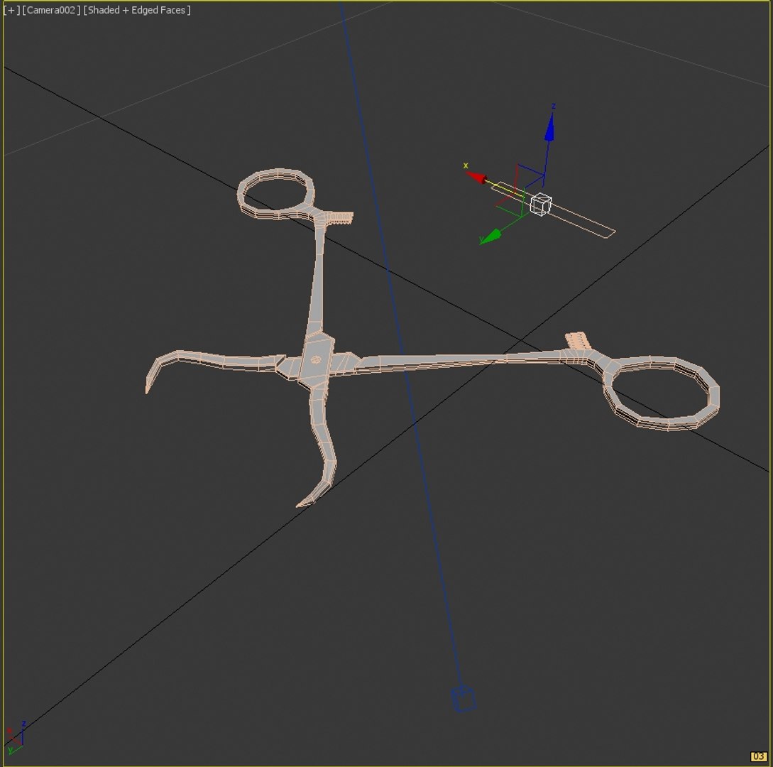 medical scissors rigged 3d model
