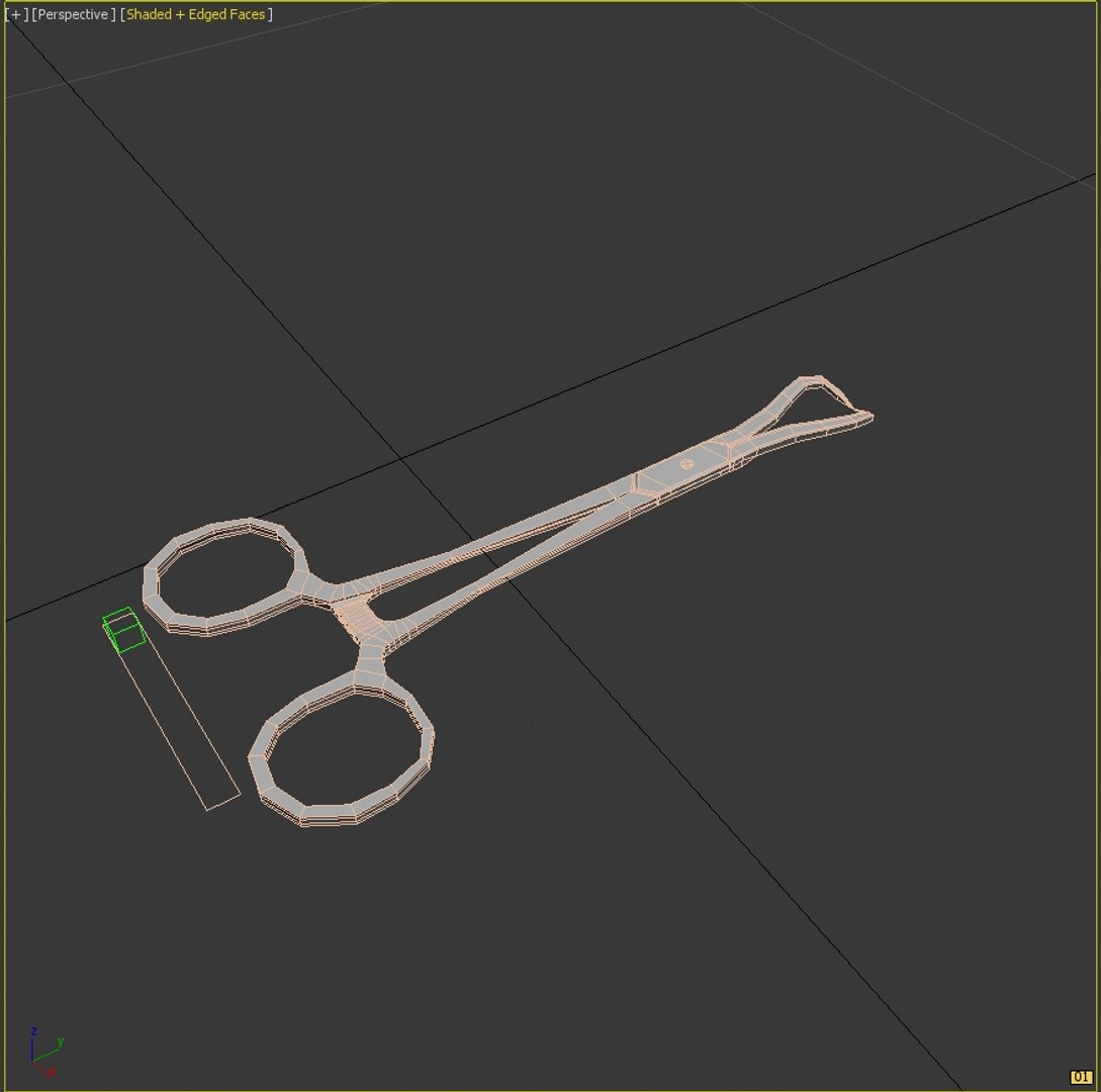 medical scissors rigged 3d model