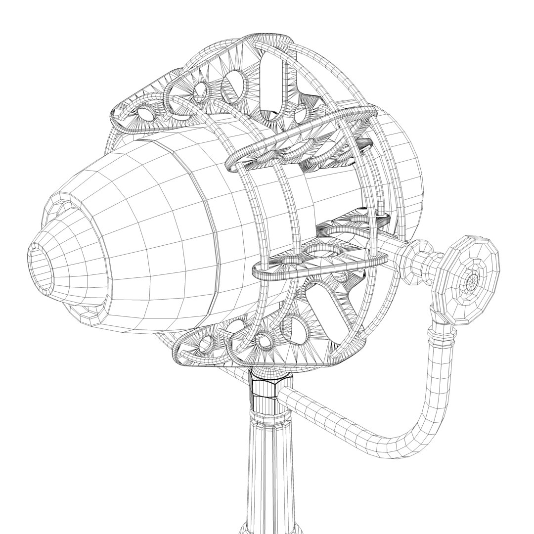 3d Model Of Steampunk Microphone