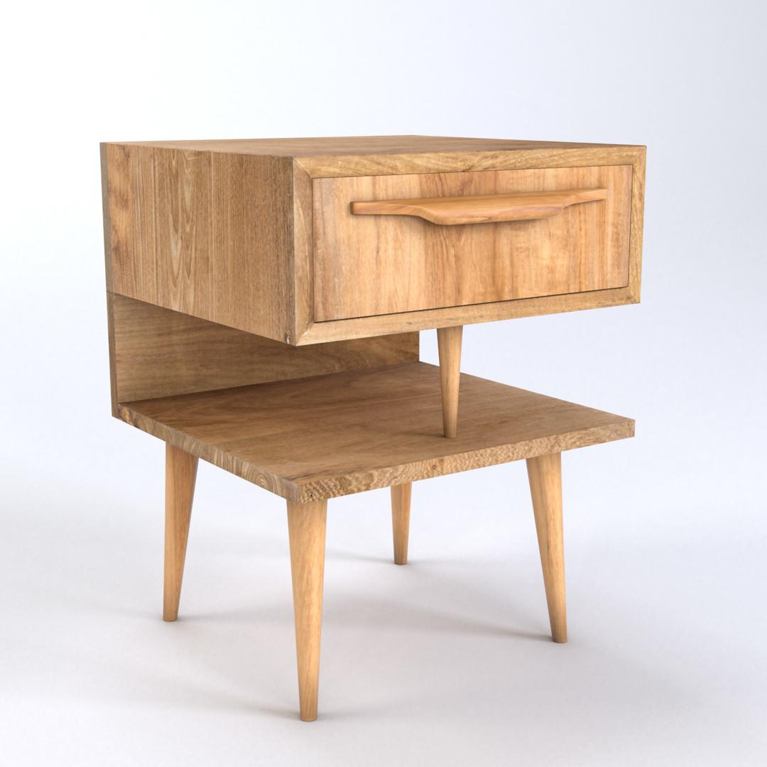 3d model modern bedside table