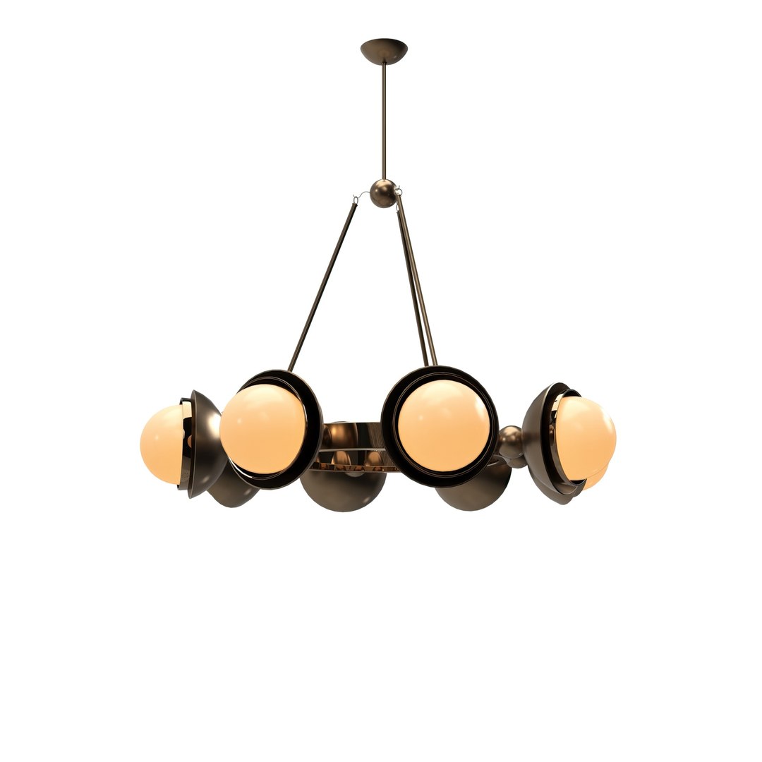 Bronze And Murano Glass Chandelier PBR 3D Model - TurboSquid 2209091