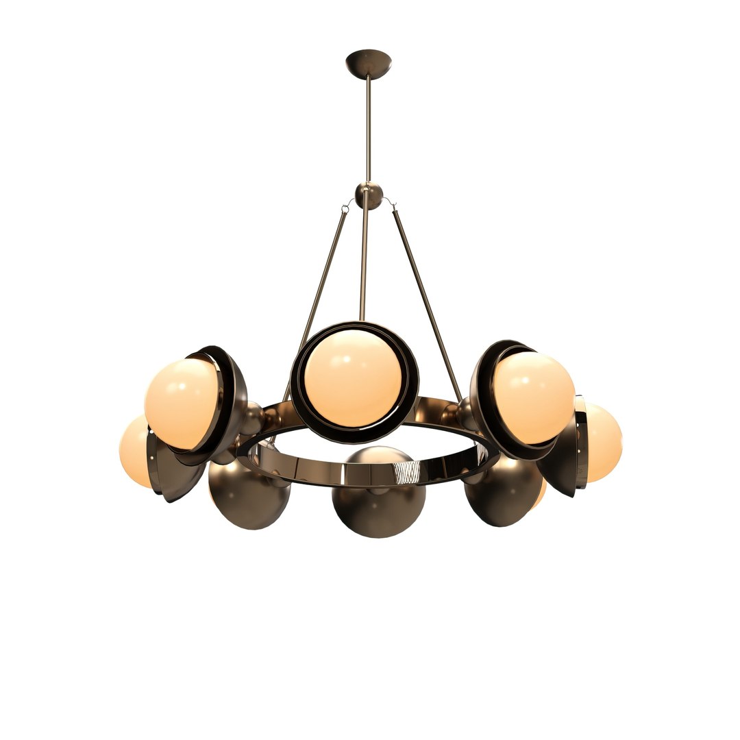 Bronze And Murano Glass Chandelier PBR 3D Model - TurboSquid 2209091