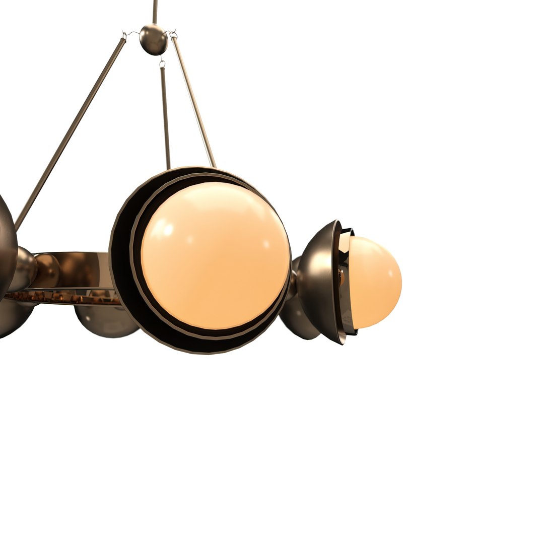 Bronze And Murano Glass Chandelier PBR 3D Model - TurboSquid 2209091
