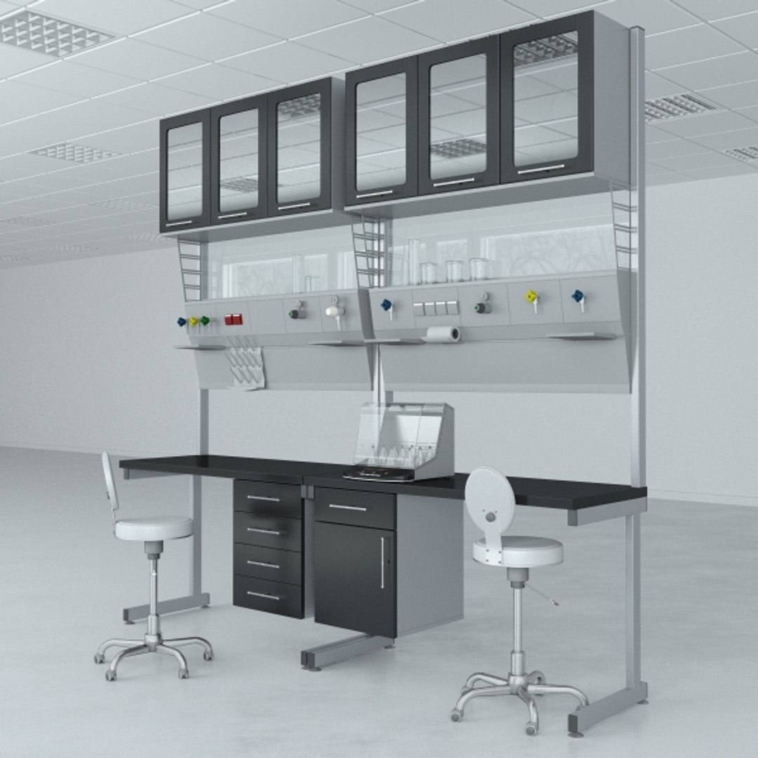 3D lab furniture typical set - TurboSquid 1168362