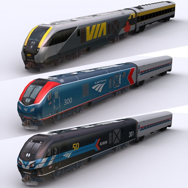 Amtrak and VIA locomotives LHB coaches Modelo 3D - TurboSquid 1956400